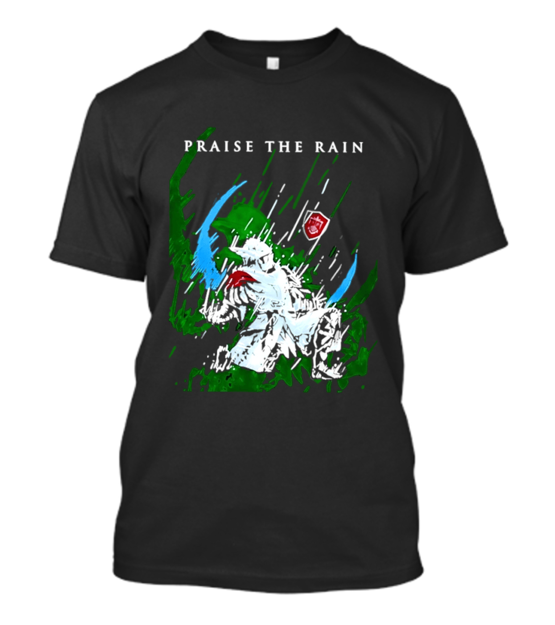 Praise The Rain Warrior Energetic Green And Blue Splash T-Shirt