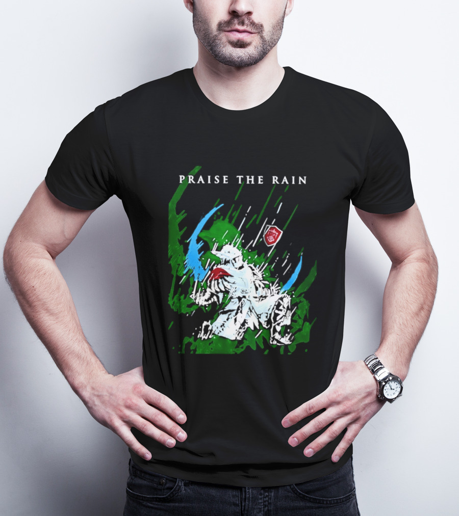 Praise The Rain Warrior Energetic Green And Blue Splash T-Shirt