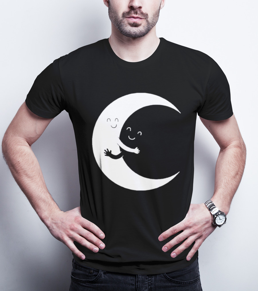 Celestial Hugging Moon Crescent Night Sky Space T-Shirt