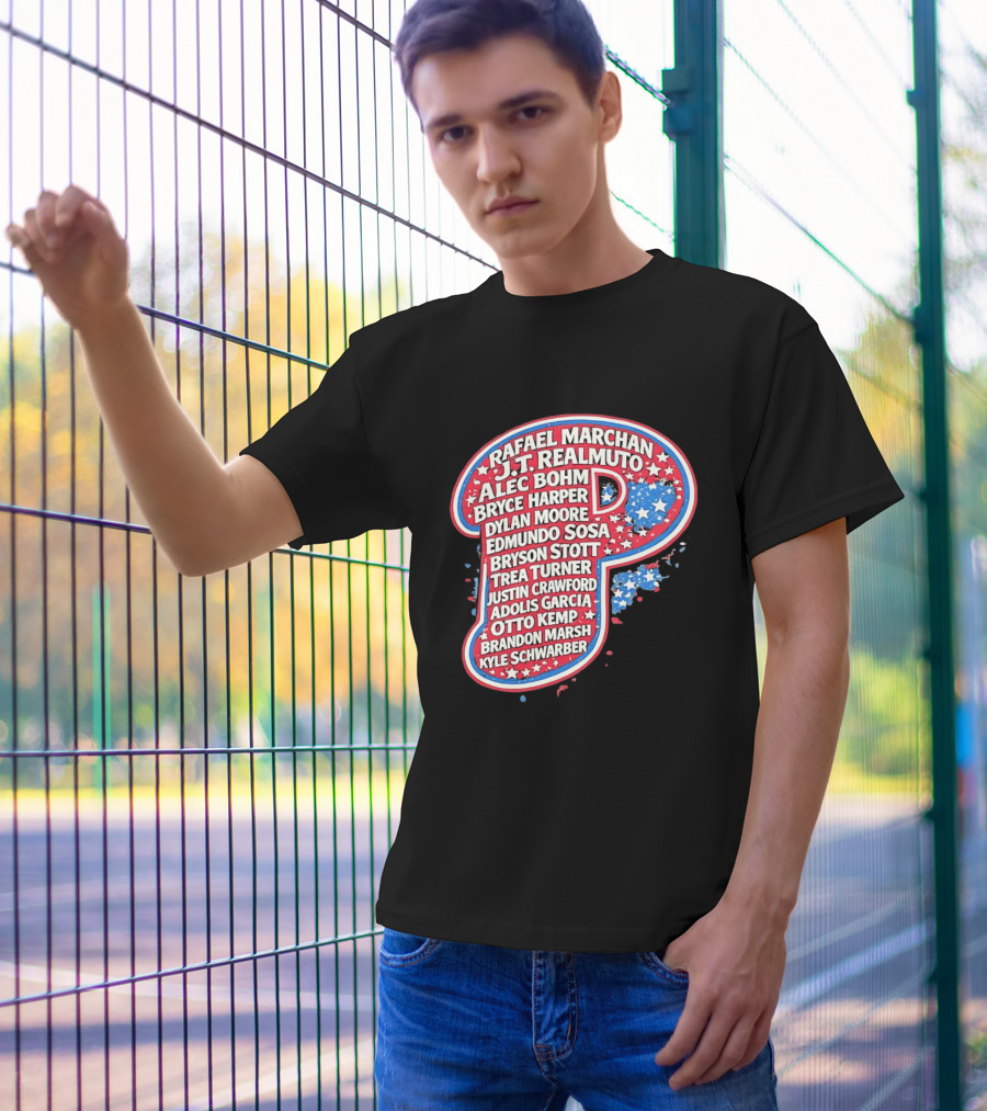 Rafael Marchan JT Realmuto Alec Bohm Bryce Harper Philadelphia Phillies T-Shirt