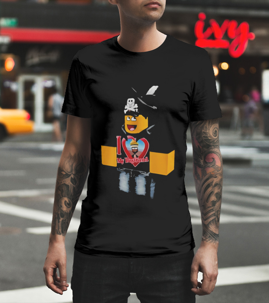 Roblox I Love My Boyfriend Heart Avatar T-Shirt