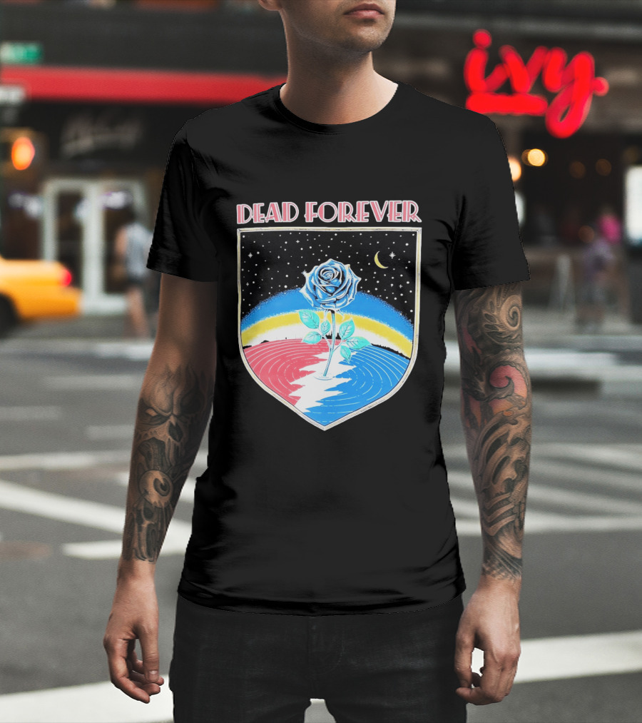 Grateful Dead Forever Rose Skull Rainbow Night Sky Moon Dead60 T-Shirt