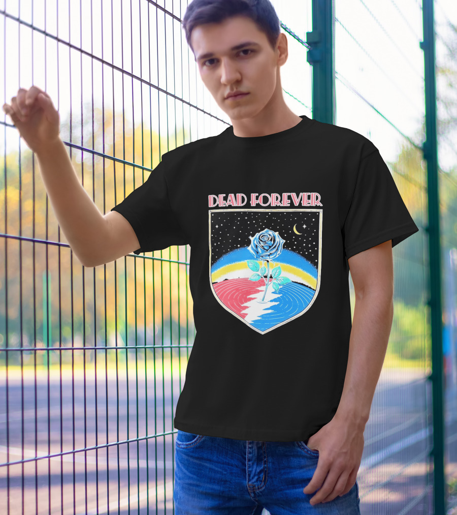Grateful Dead Forever Rose Skull Rainbow Night Sky Moon Dead60 T-Shirt
