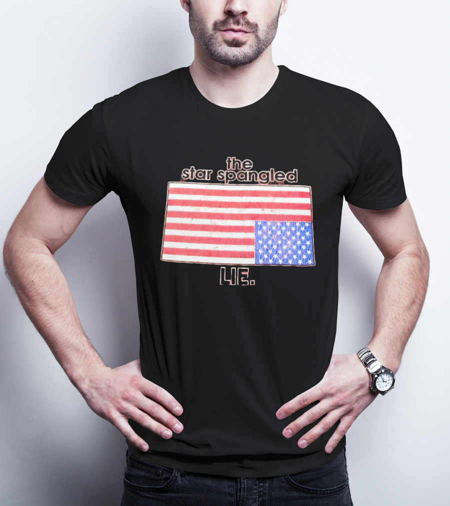 The Star Spangled Lie Upside Down American Flag T-Shirt