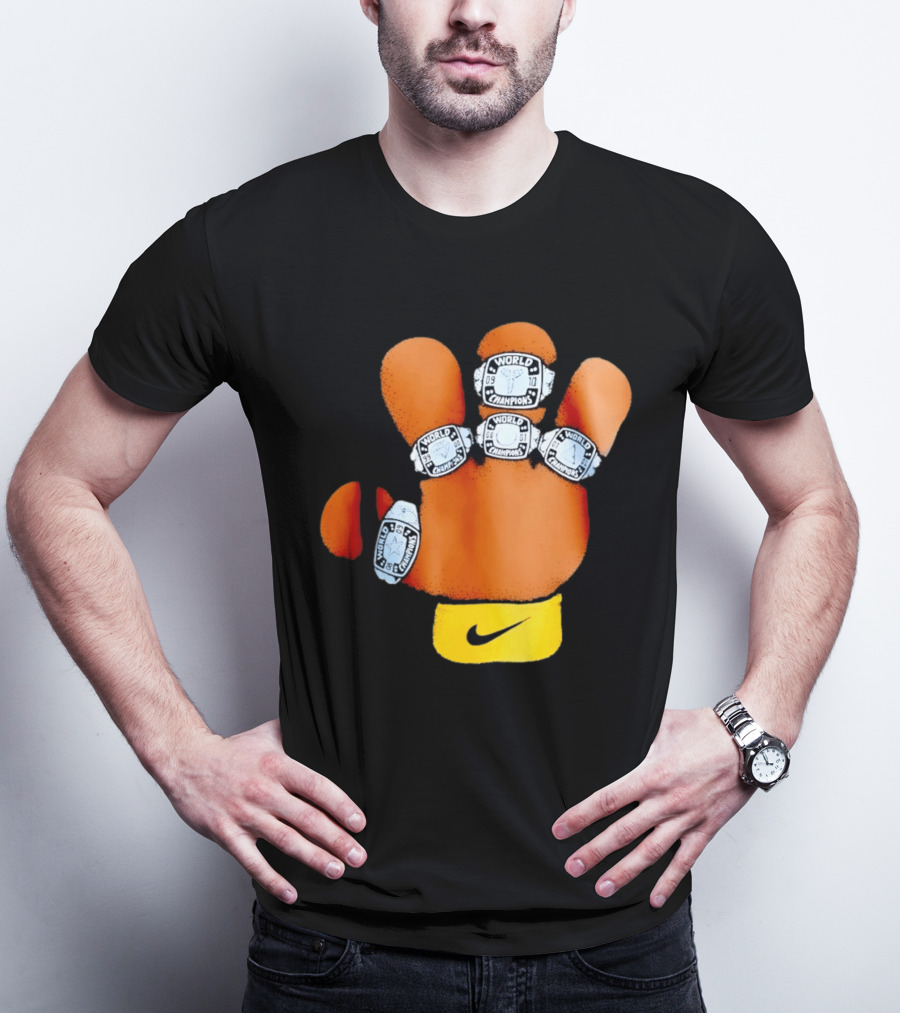 Kobe Bryant 5X World Champions Rings Nike Wristband T-Shirt