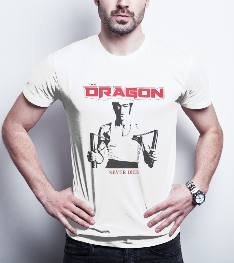 The Dragon Never Dies Bruce Lee Nunchaku T-Shirt