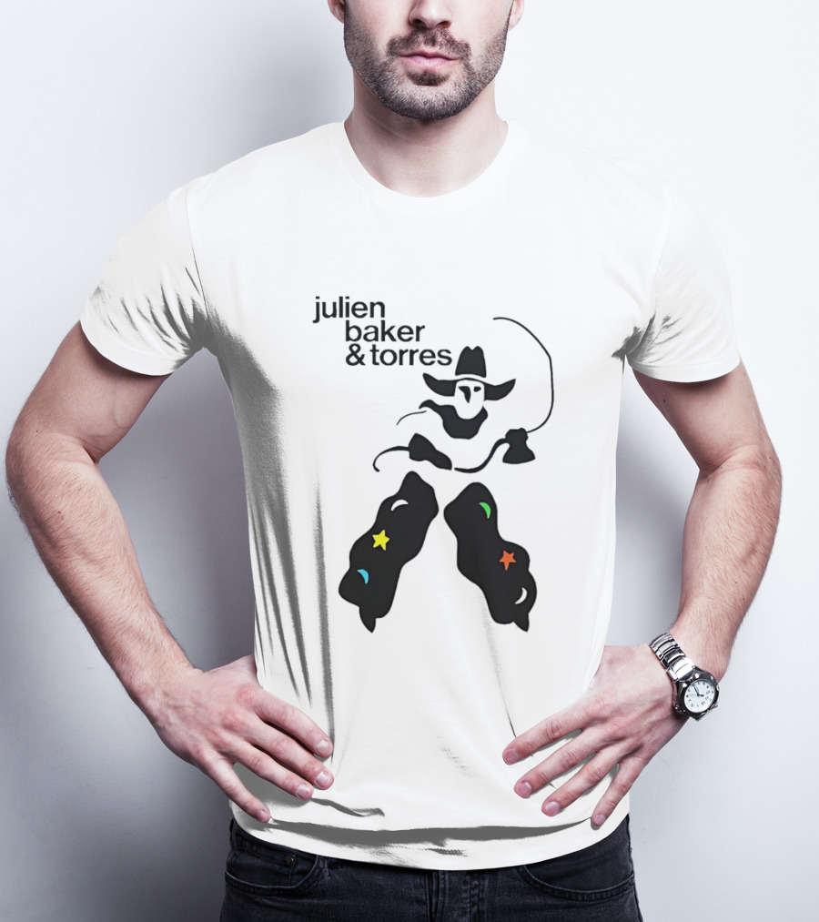Julien Baker And Torres Cowboy Figure With Colorful Star Accents T-Shirt