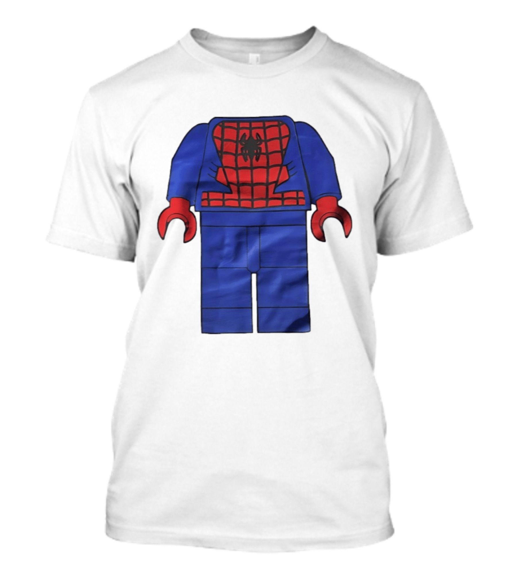 Lego Spider Man Minifigure Marvel Super Hero Iconic Costume Red And Blue Suit T-Shirt
