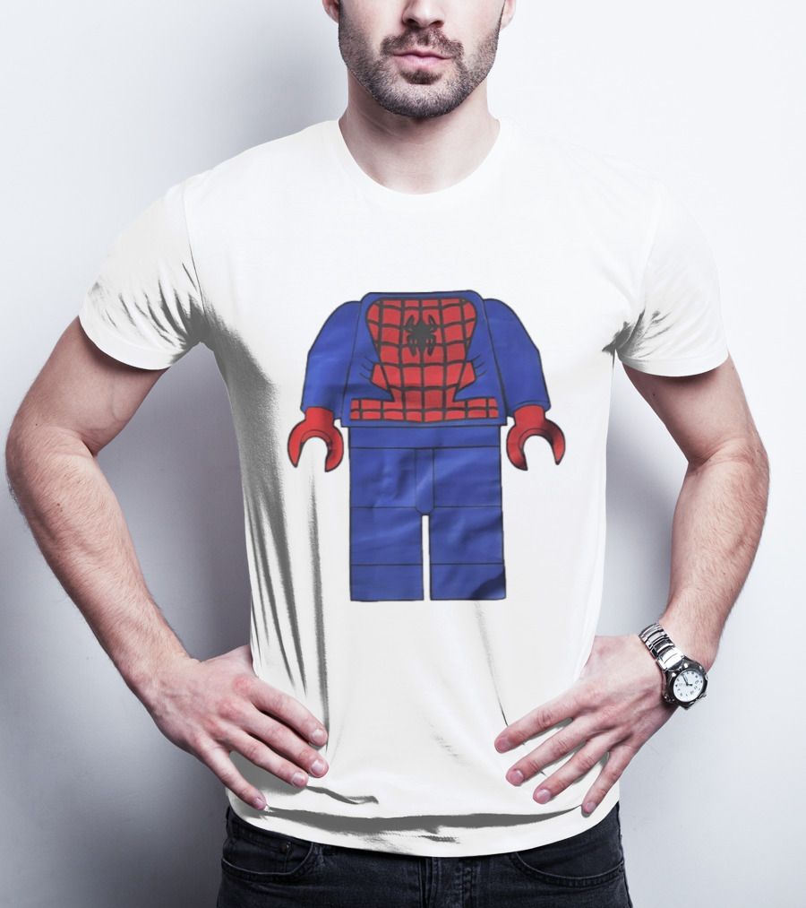 Lego Spider Man Minifigure Marvel Super Hero Iconic Costume Red And Blue Suit T-Shirt