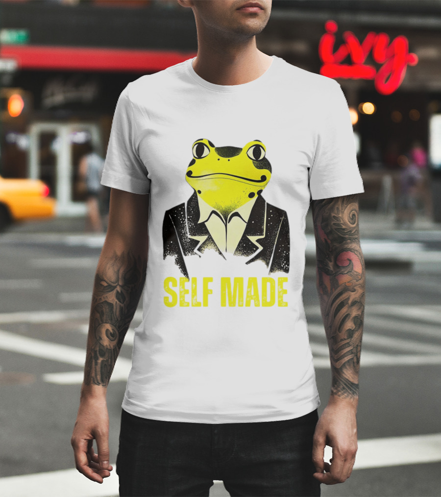Frog In Business Suit Self Made T-Shirt