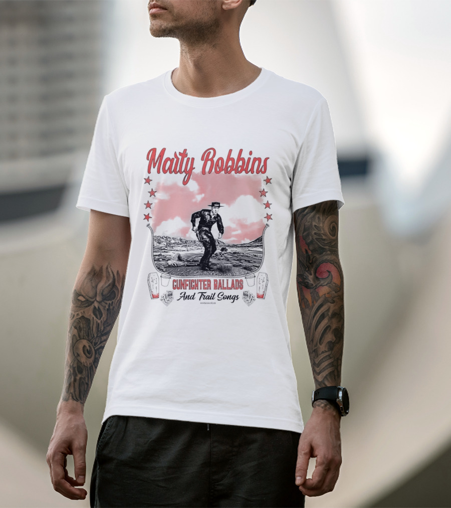 Marty Robbins Gunfighter Ballads And Trail Songs Cowboy Western Scene T-Shirt