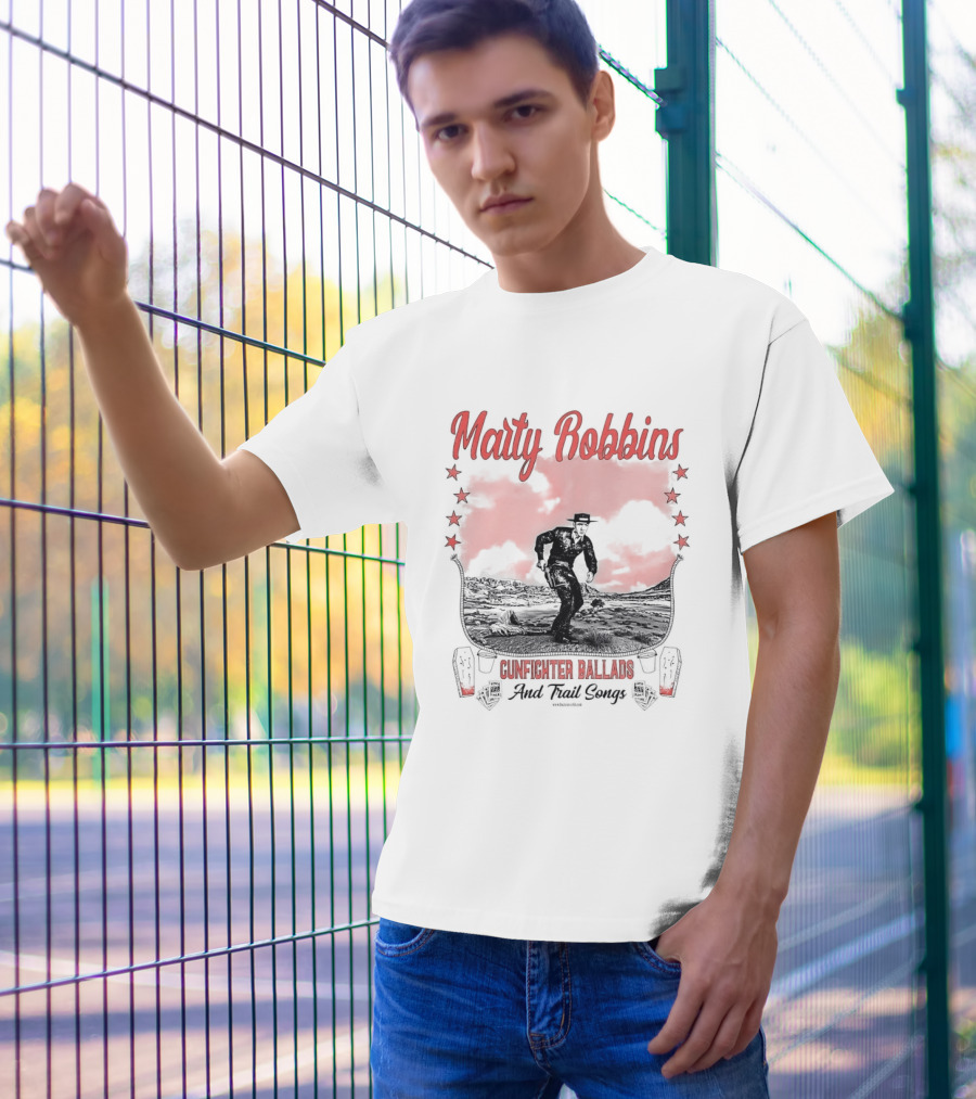 Marty Robbins Gunfighter Ballads And Trail Songs Cowboy Western Scene T-Shirt