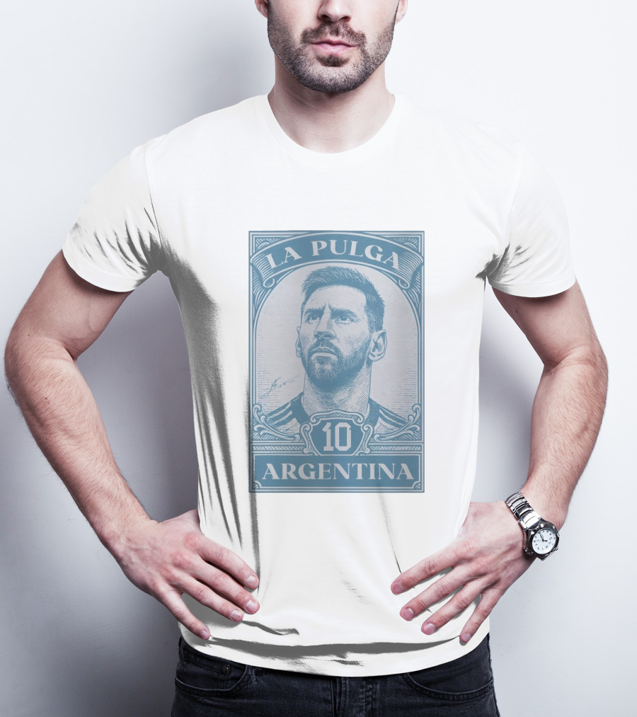 La Pulga Argentina 10 Stamp Messi T-Shirt