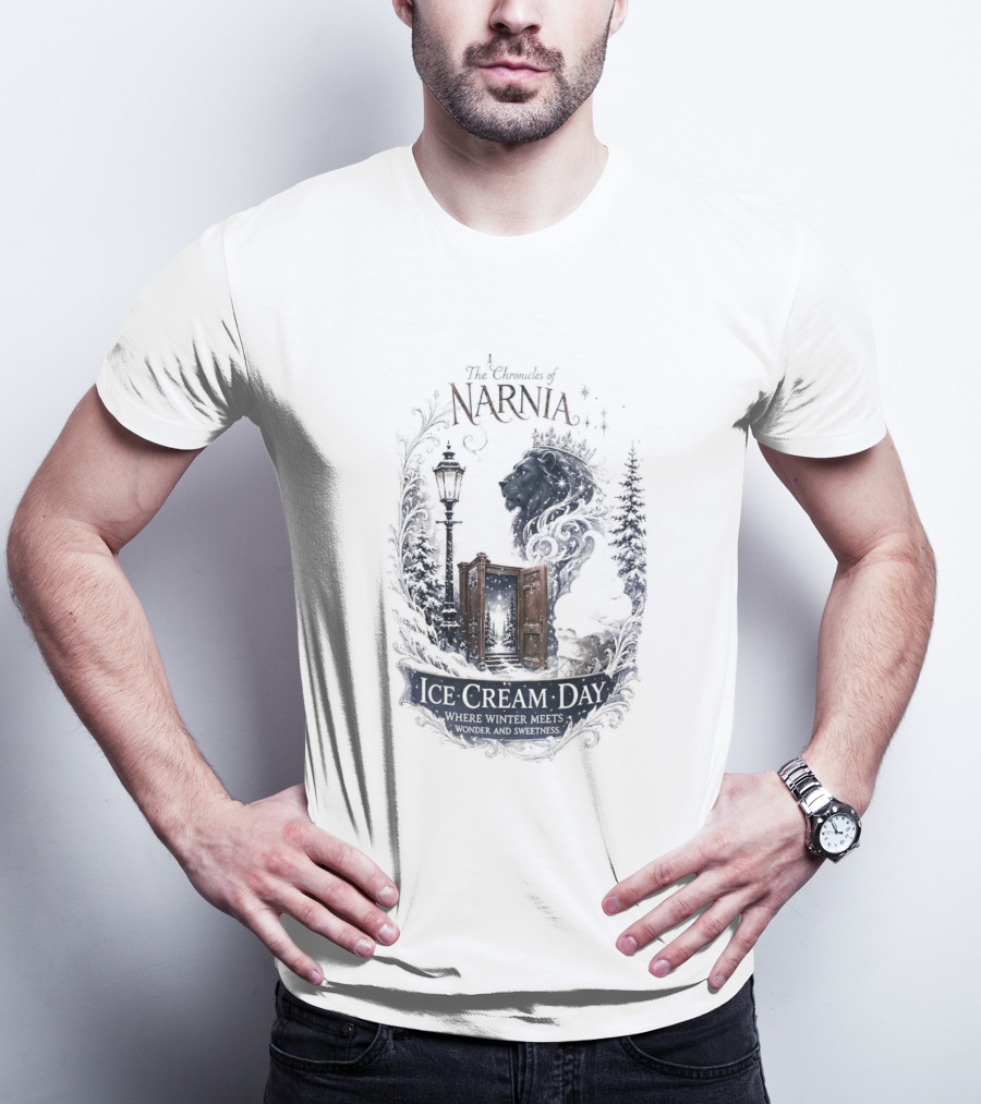 Narnia Ice Cream Day Winter Meets Wonder Aslan Wardrobe T-Shirt