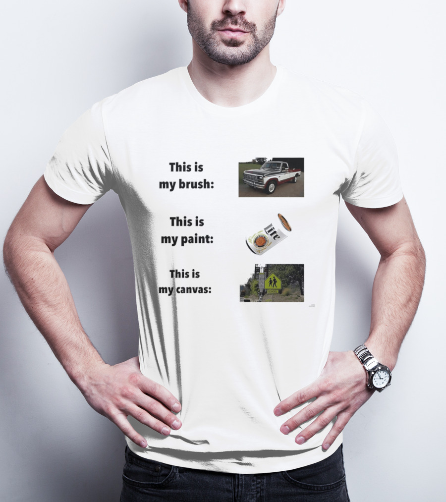 This Is My Brush Classic Truck My Paint Cans School Crosswalk T-Shirt