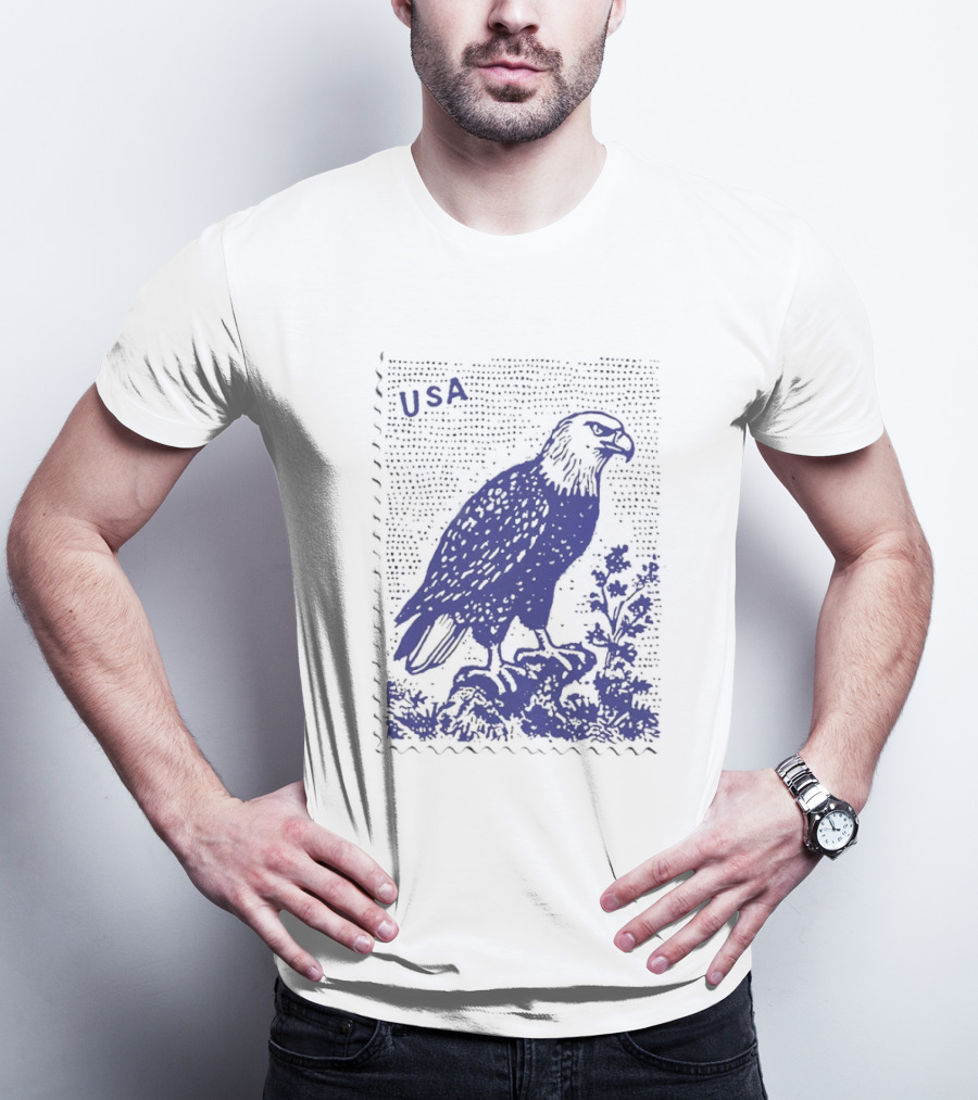 USA Bald Eagle Stamp Patriotic T-Shirt