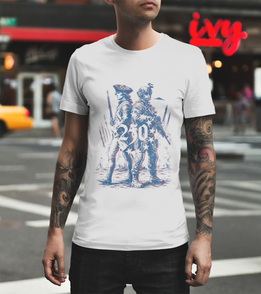 American Revolutionary War Soldier Modern Infantry 250 Years Of Service T-Shirt
