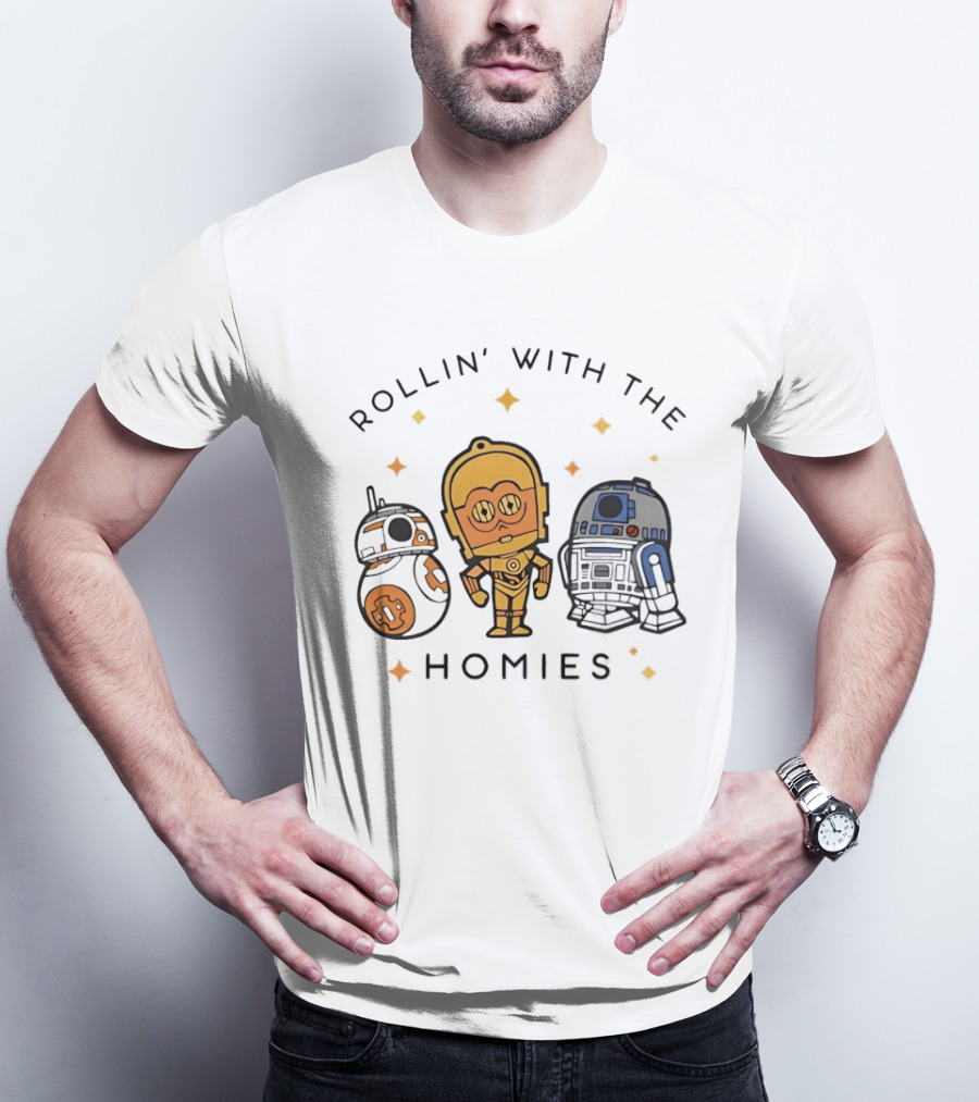 BB 8 C 3PO R2 D2 Rollin' With The Homies T-Shirt