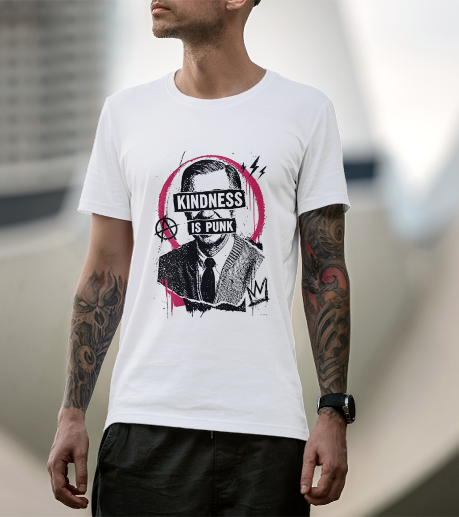 Kindness Is Punk Anarchy Symbol Torn Electric Lightning Bolt T-Shirt