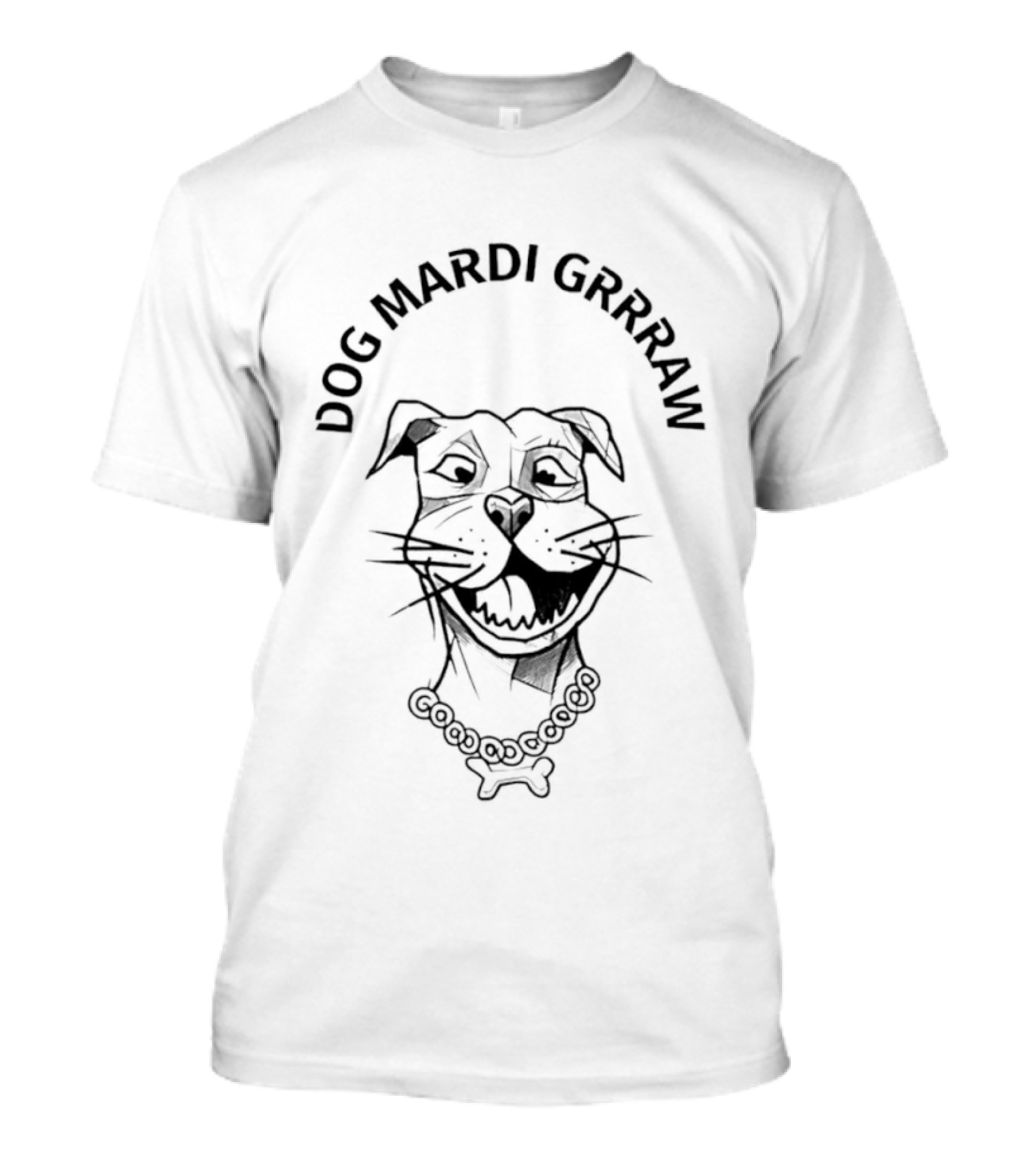 Dog Mardi Grrraw Celebratory Canine With Beads T-Shirt