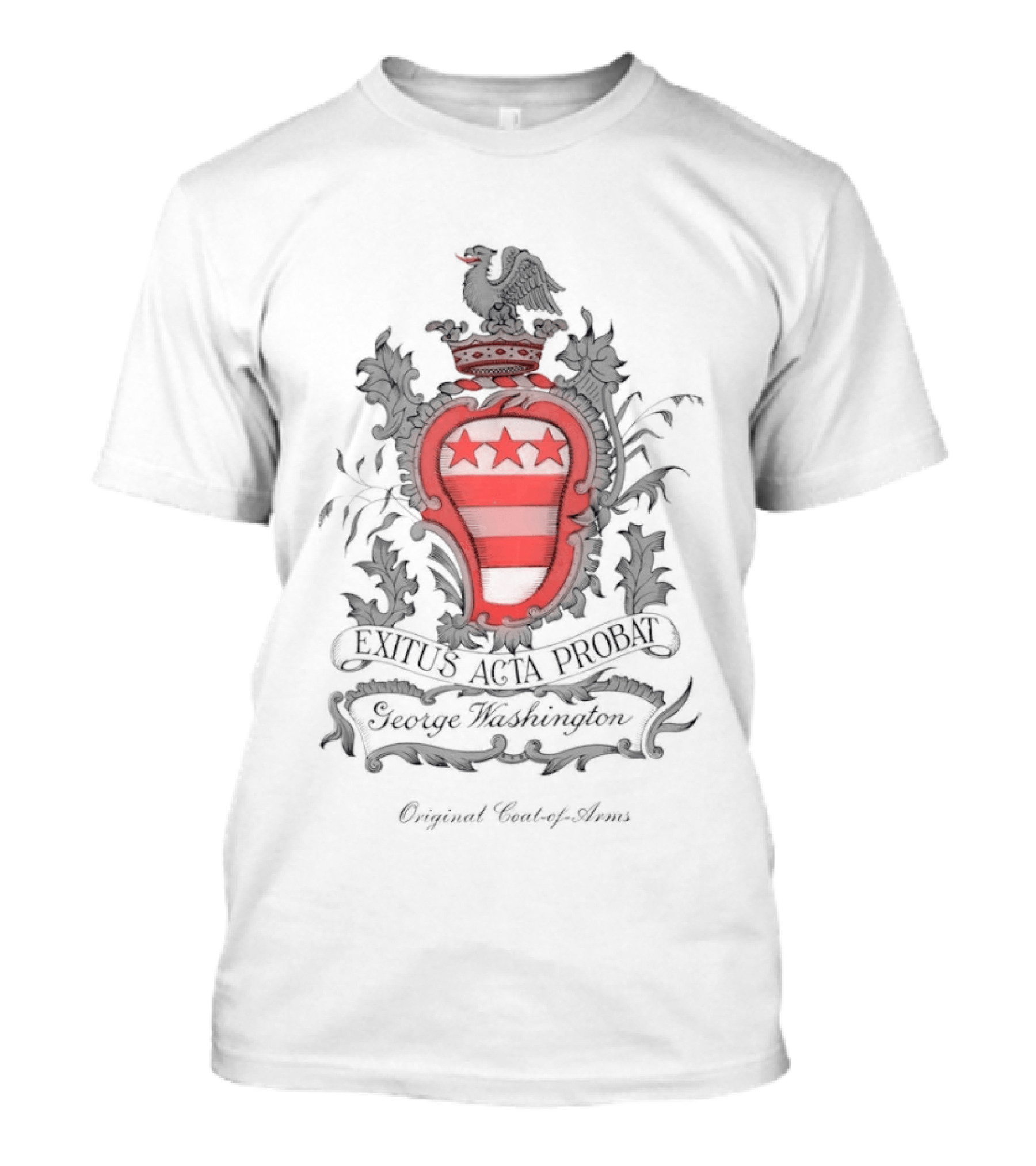 George Washington Exitus Acta Probat Coat Of Arms Crest With Original Washington Signature T-Shirt