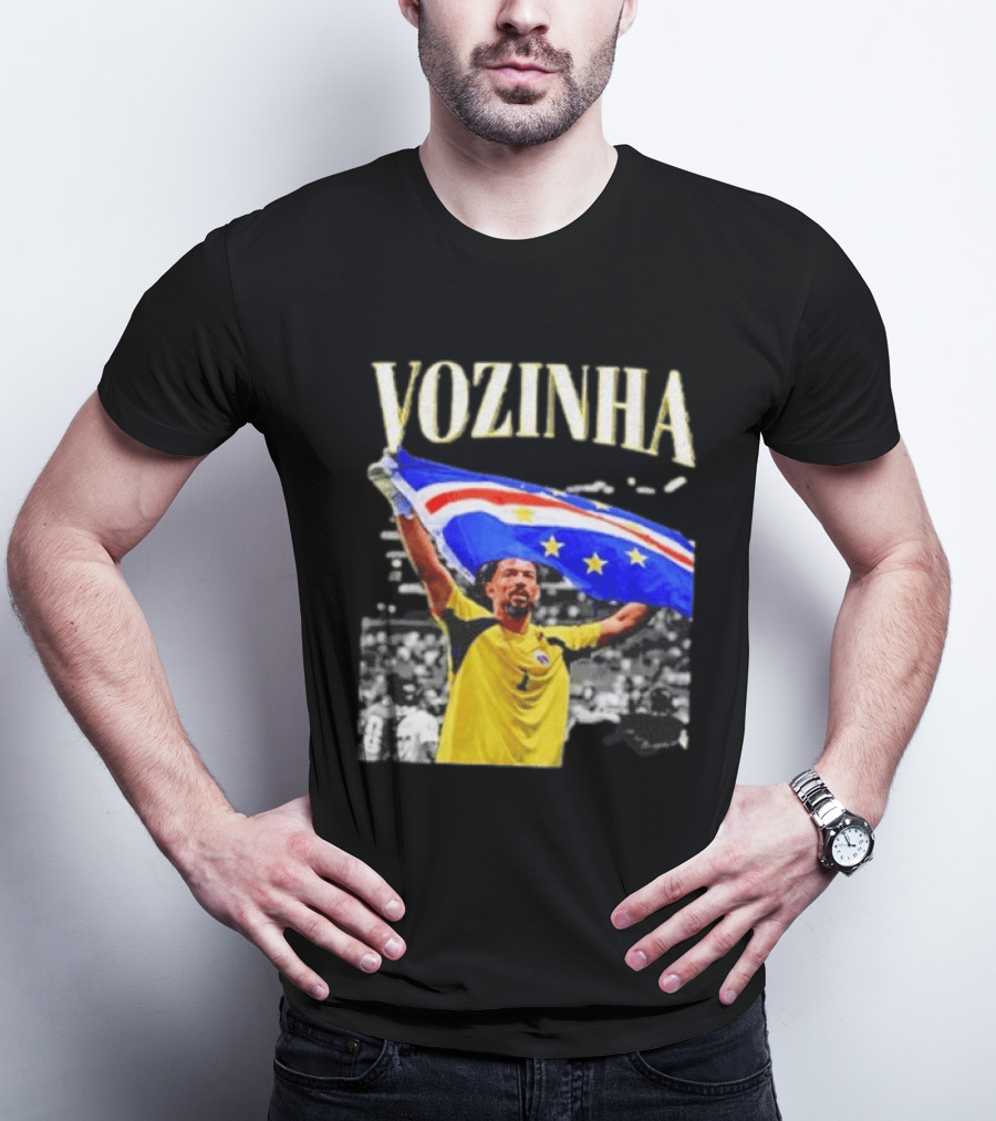 Vozinha Cape Verde Flag Celebration Football Team Player T-Shirt