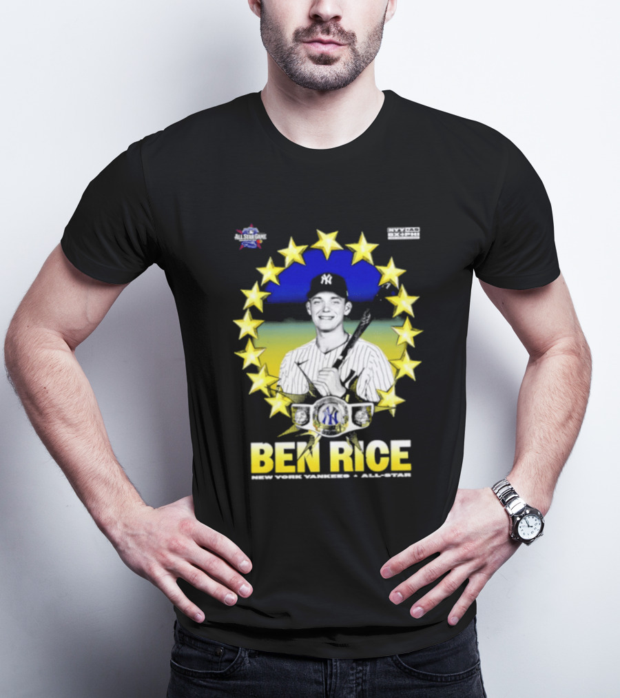 Ben Rice New York Yankees All Star Baseball Player MLB Stars T-Shirt