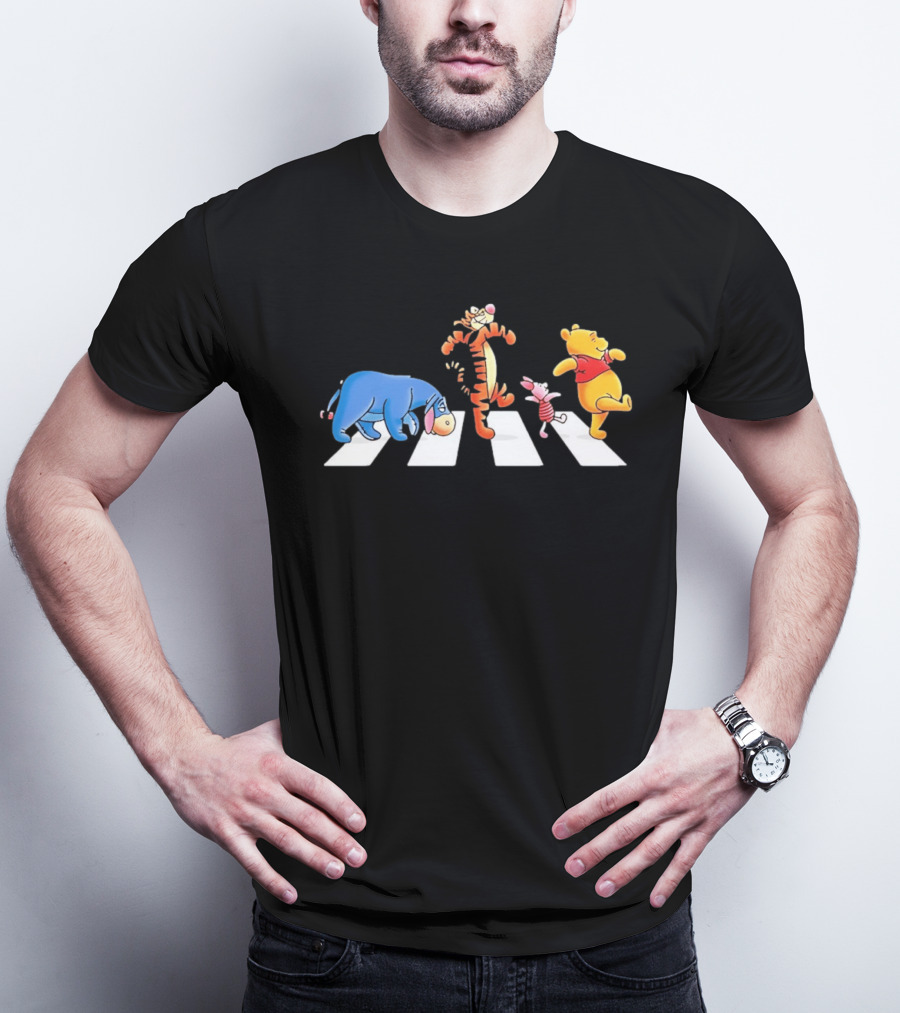 Eeyore Tigger Piglet Pooh Crossing Abbey Road Iconic Scene T-Shirt