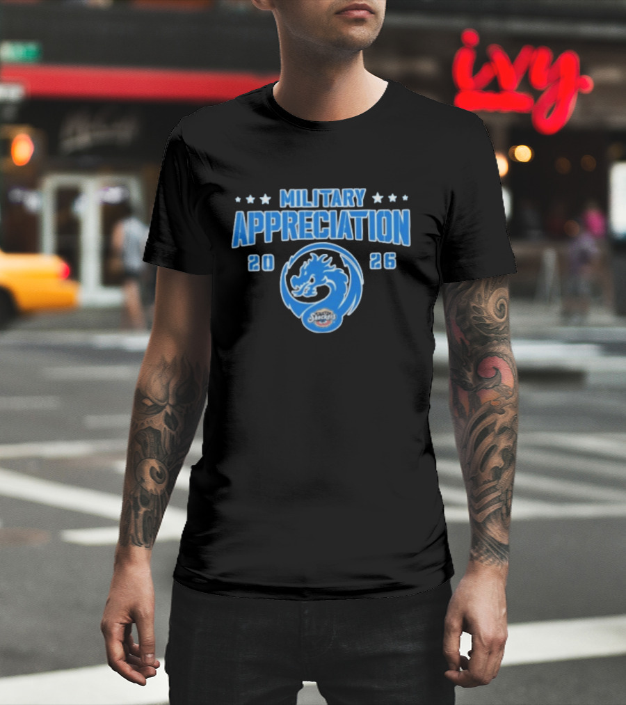 Biloxi Shuckers Military Appreciation 2026 Dragon Team Event T-Shirt