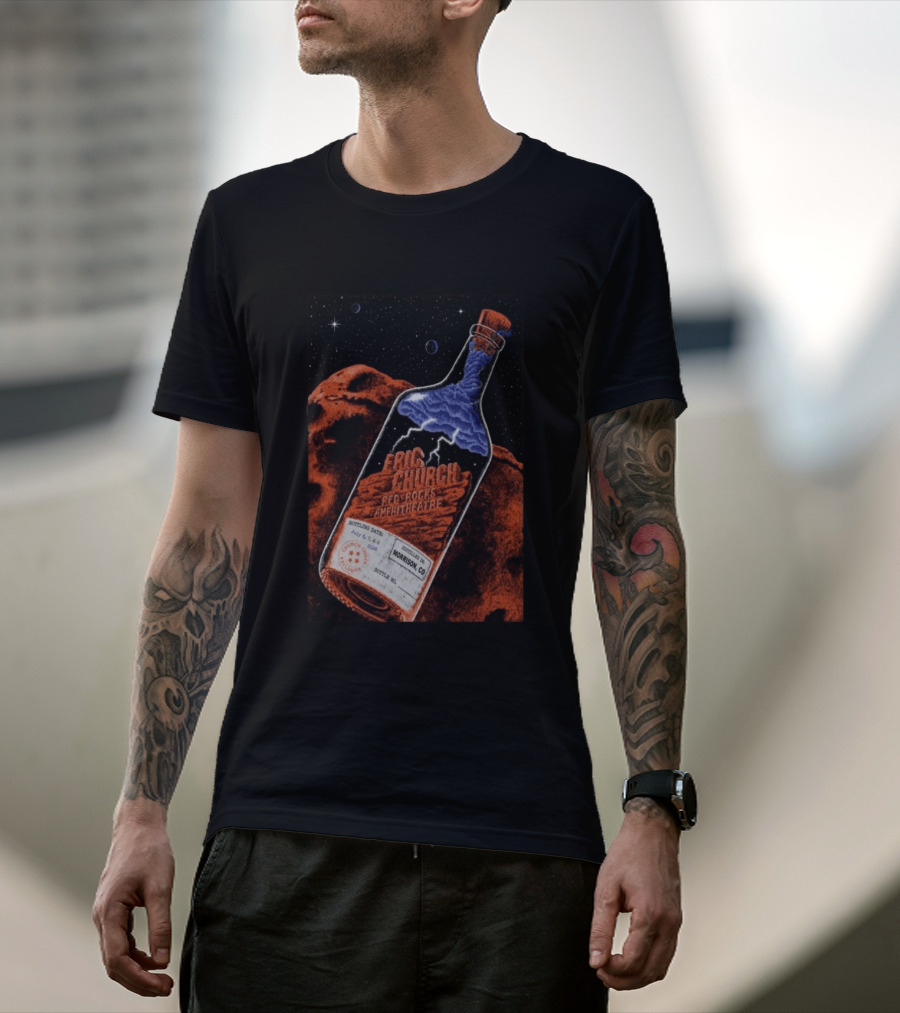 Eric Church Red Rocks Amphitheatre July 8 2026 Morrison CO Bottle T-Shirt