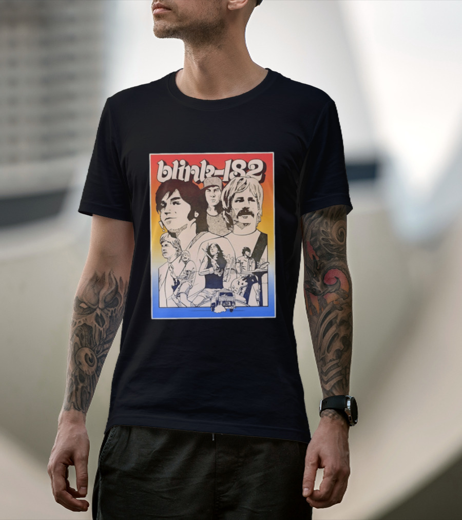 Blink 182 Band Members Pop Punk Collage T-Shirt
