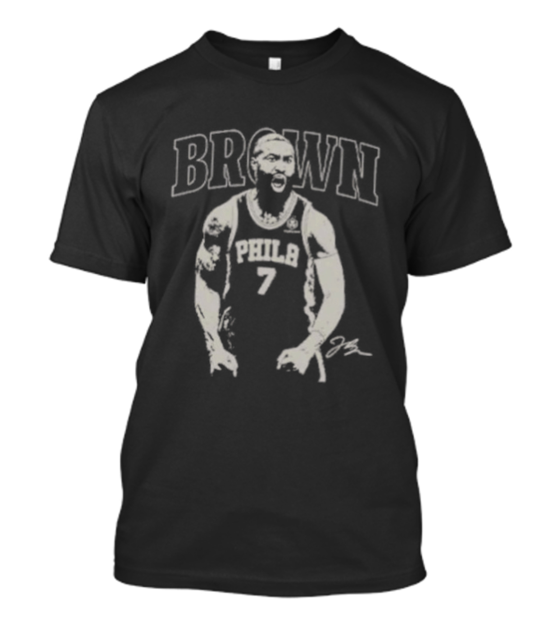 Brown Philadelphia 76ers No 7 Player T-Shirt