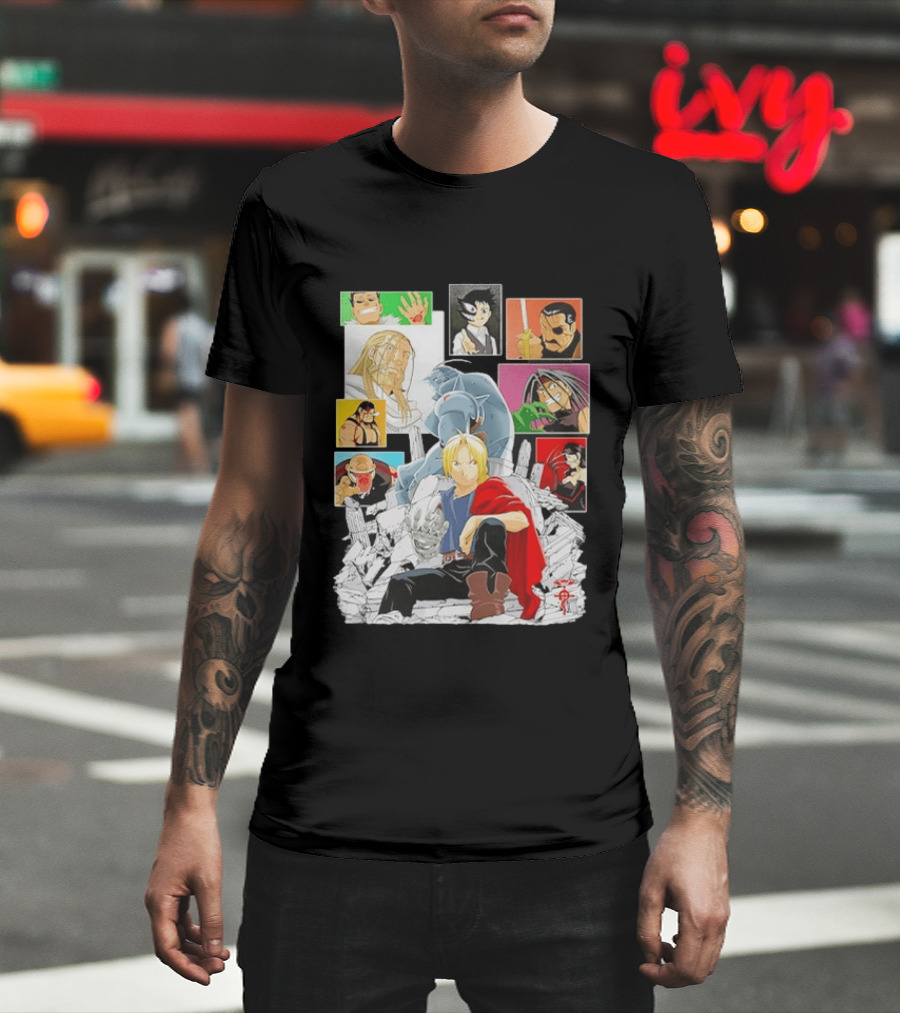 Fullmetal Alchemist Iconic Characters Edward Elric And Alphonse Collage T-Shirt