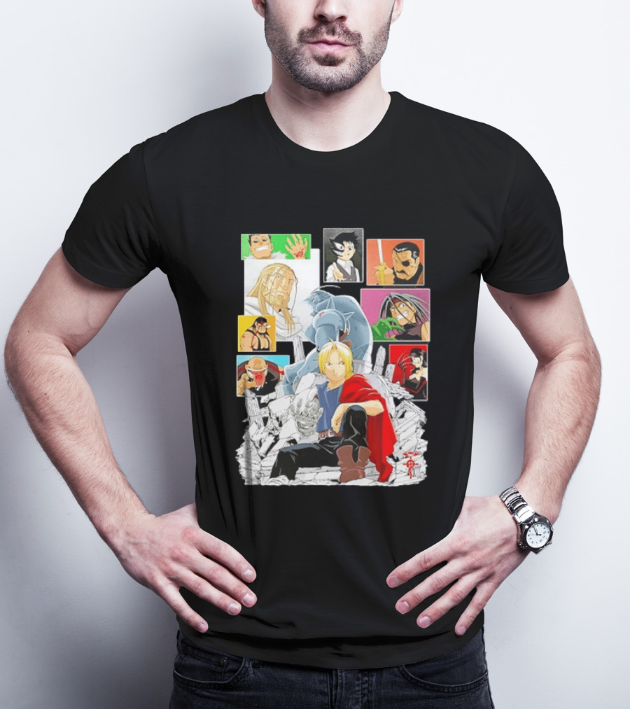 Fullmetal Alchemist Iconic Characters Edward Elric And Alphonse Collage T-Shirt