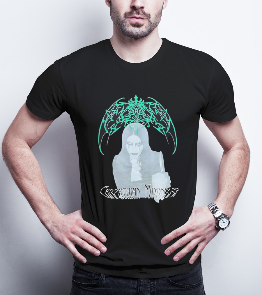 Carpathian Moonrise Hooded Figure With Knife Metal Band T-Shirt