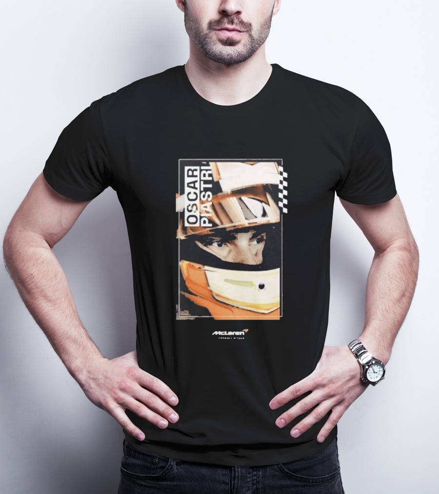 Oscar Piastri McLaren Driver Helmet Art Racing Fan T-Shirt