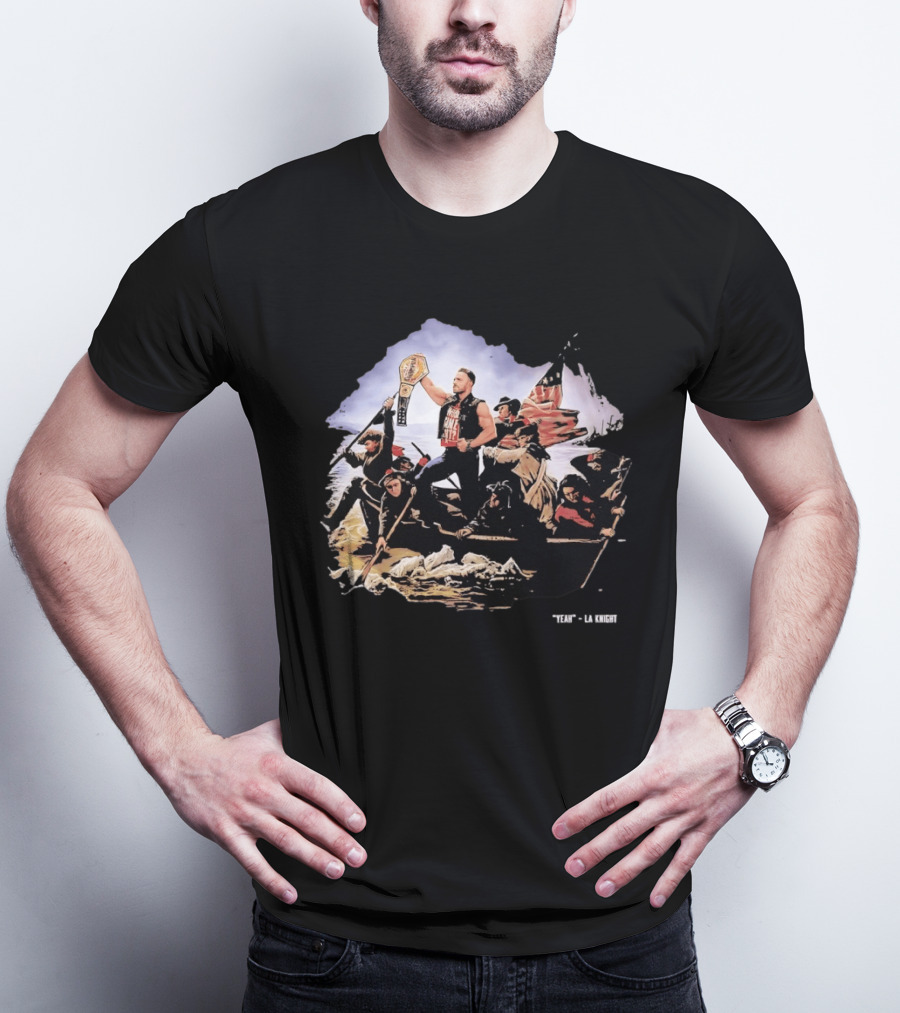 LA Knight WWE Yeah Washington Crossing The Delaware Championship T-Shirt