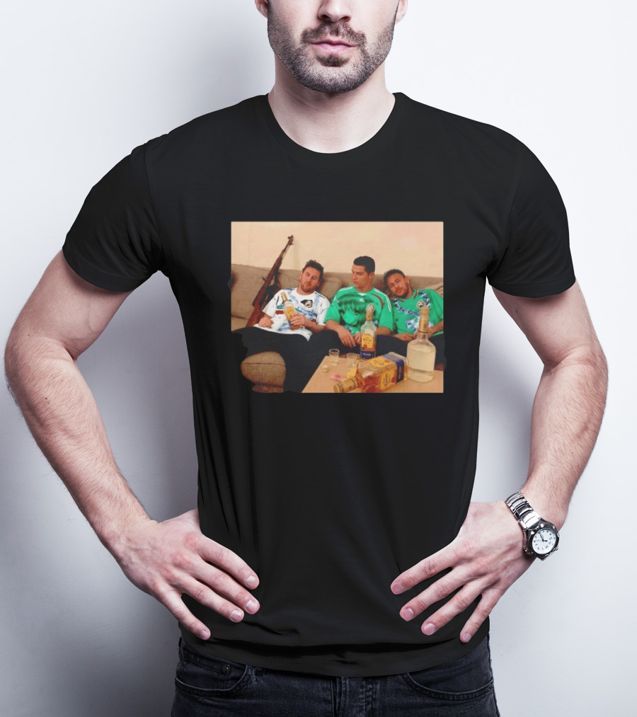 Lionel Messi Cristiano Ronaldo Neymar Mexico National Team Tequila Party T-Shirt