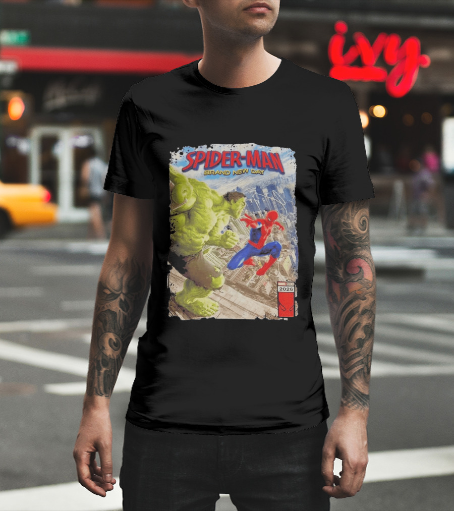 Spider Man Brand New Day Marvel 2026 Spider Man Vs Hulk Epic Showdown T-Shirt