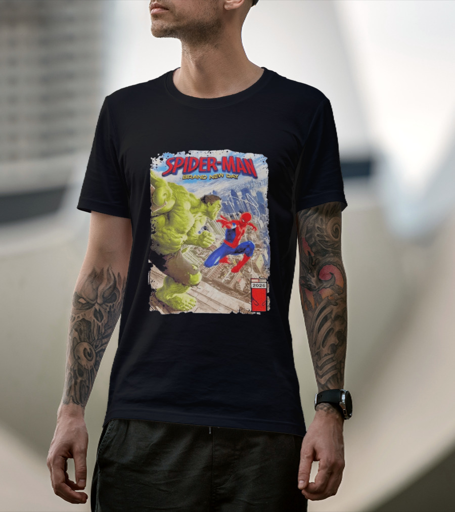 Spider Man Brand New Day Marvel 2026 Spider Man Vs Hulk Epic Showdown T-Shirt