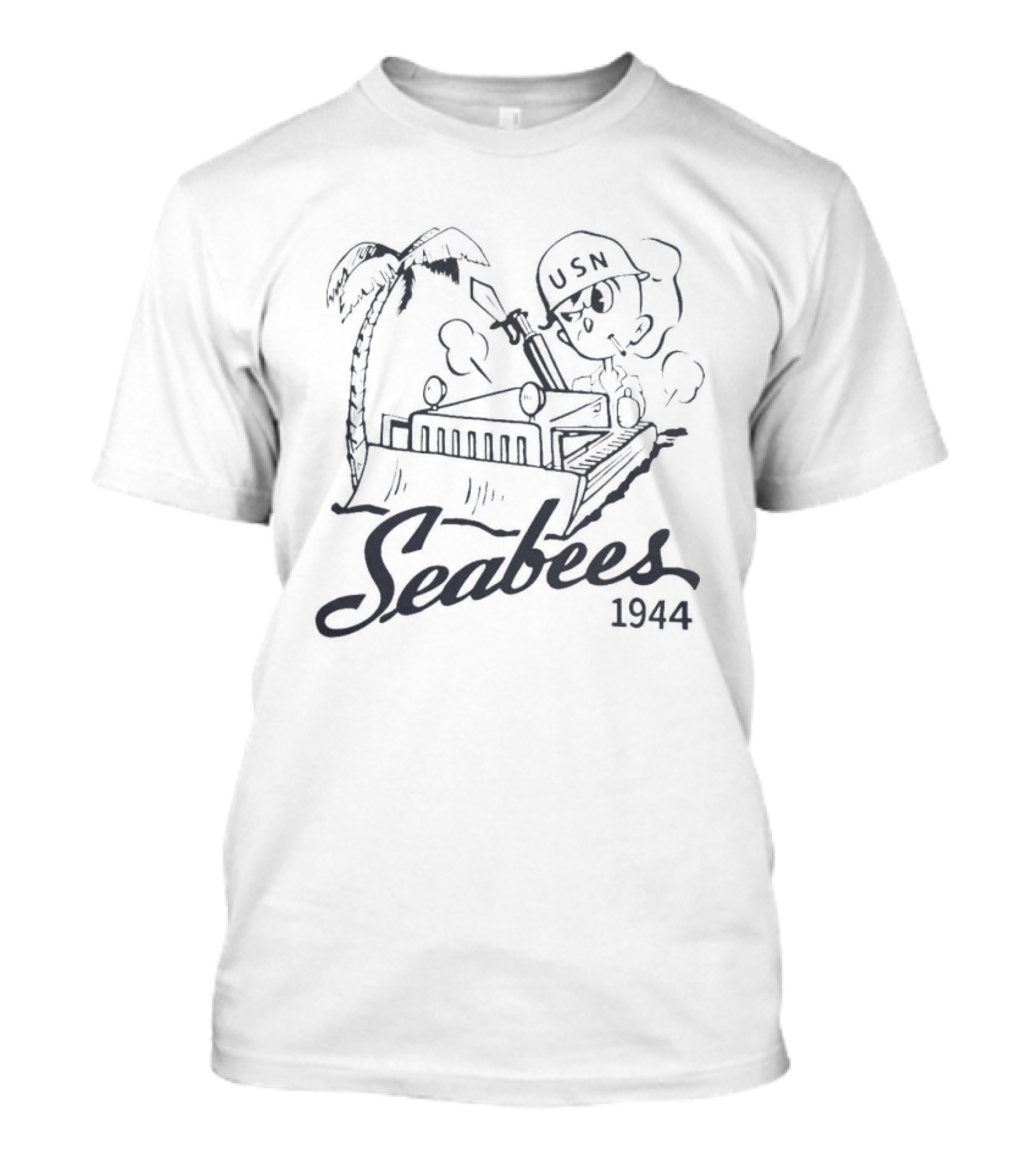 Seabees 1944 Palm Cannon USN Zero Foxtrot T-Shirt