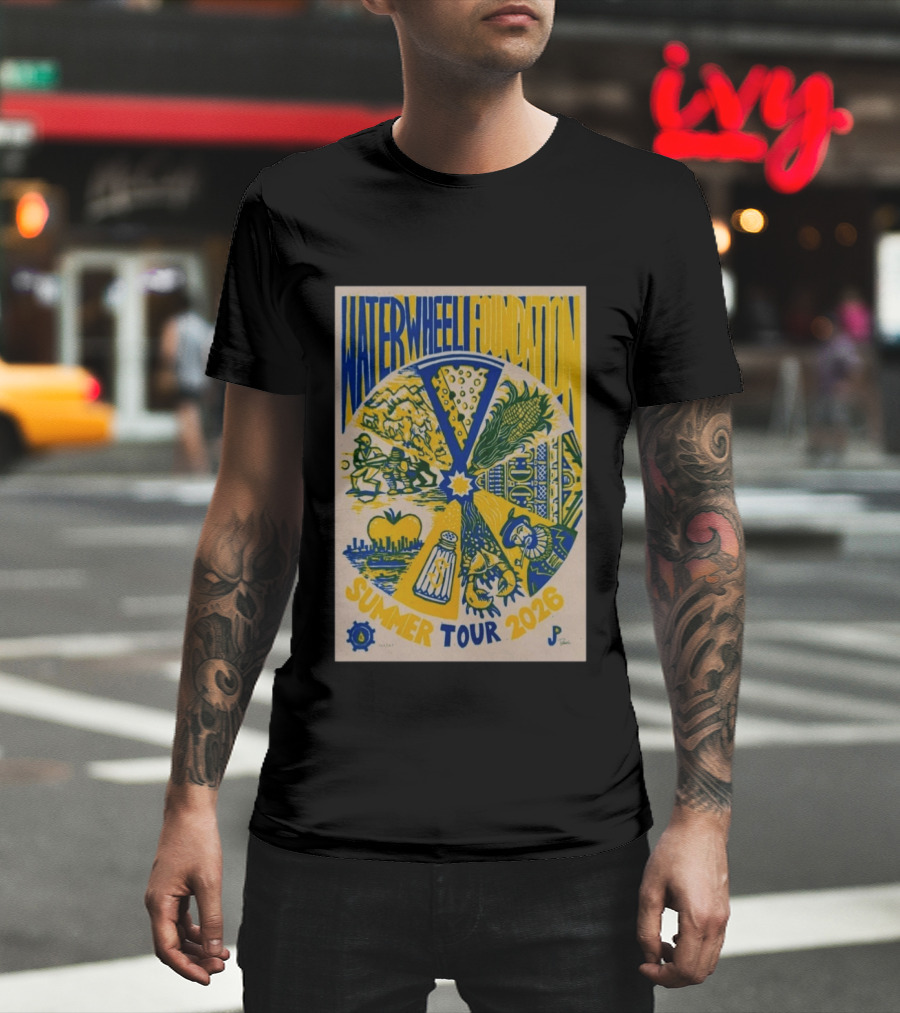 WaterWheel Foundation Summer Tour 2026 Salt Shaker Apple Corn T-Shirt