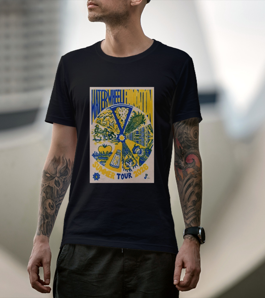 WaterWheel Foundation Summer Tour 2026 Salt Shaker Apple Corn T-Shirt