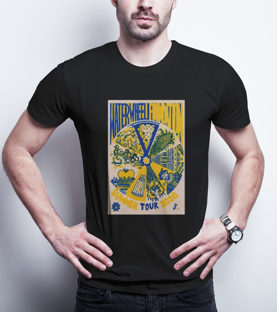 WaterWheel Foundation Summer Tour 2026 Salt Shaker Apple Corn T-Shirt