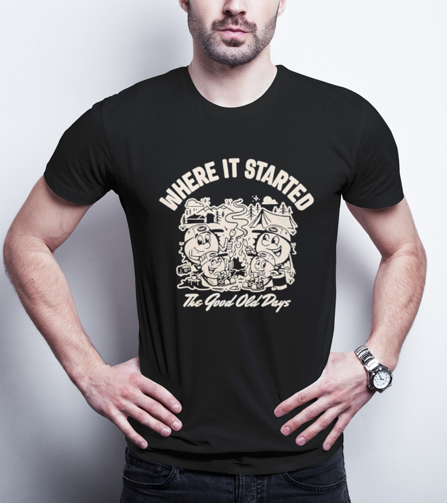 Where It Started The Good Old Days Retro Cartoon Characters T-Shirt