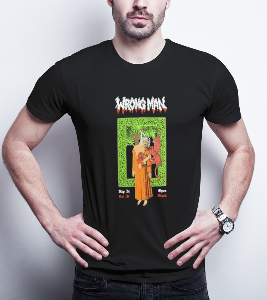 Wrong Man Rip It Or Die Open Death T-Shirt