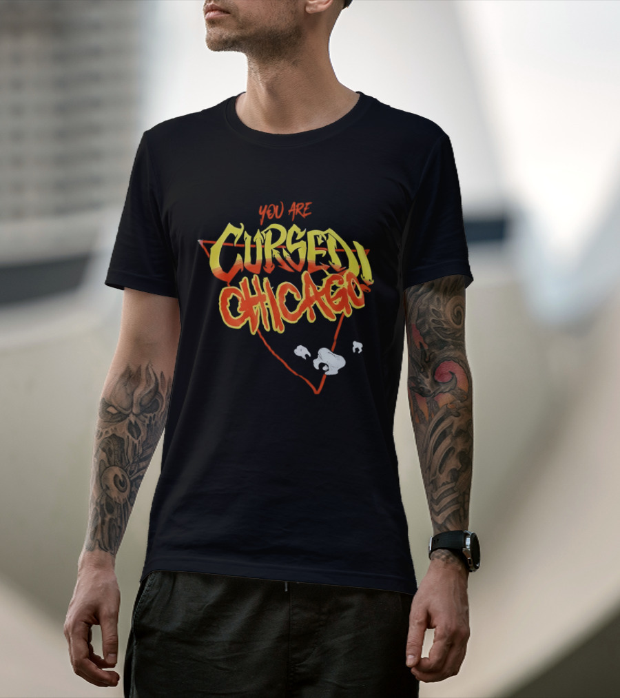 You Are Cursed Chicago Red Triangle T-Shirt
