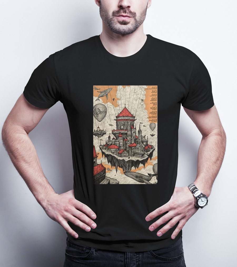 Opeth 2026 Summer Tour Exclusive Floating City With Whales And Balloons T-Shirt