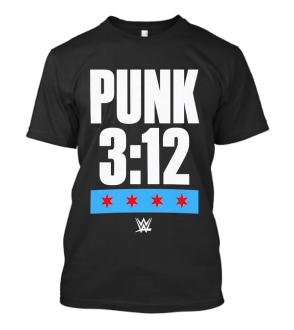 Punk 3 12 WWE CM Punk Wrestling Star Logo Four Red Stars T-Shirt
