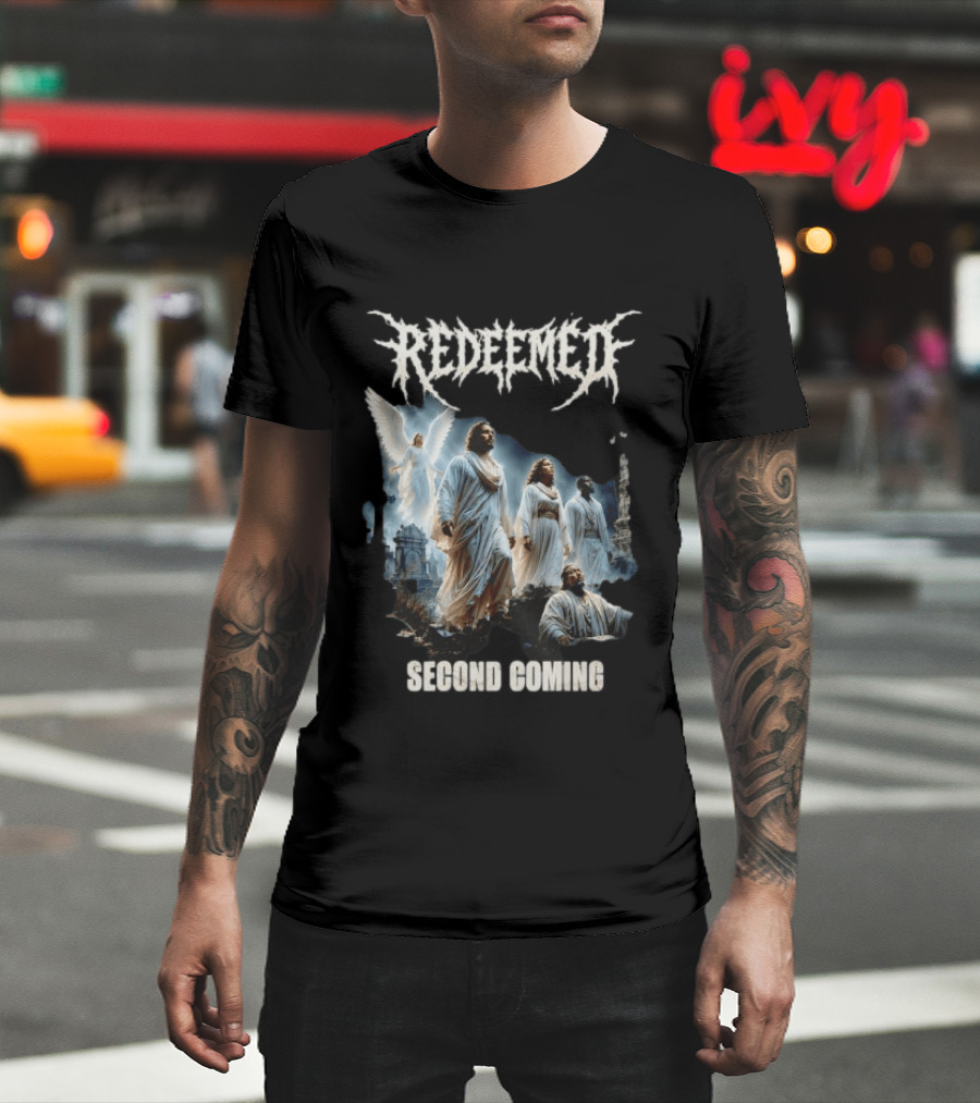 Redeemed Second Coming Christian Metal Angels And Saints T-Shirt